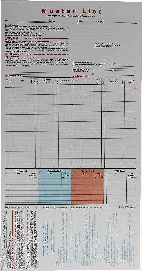 Webshop Datema Nautical Safety. Musterlist - BRD/SOLAS
