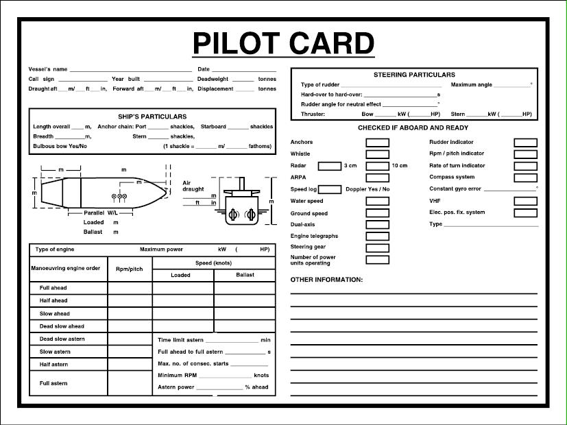 Webshop Datema Nautical Safety. Pilot card - 400x300 - Self-adh white vinyl