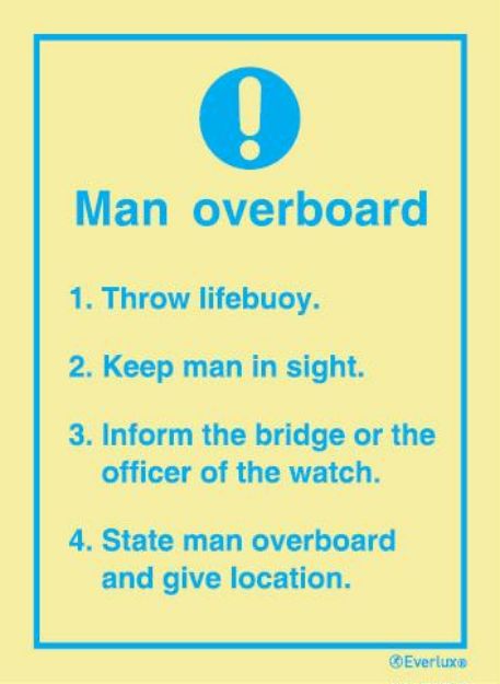 Webshop Datema Nautical Safety. Man overboard - instruction - 200x300 ...