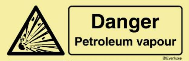 Webshop Datema Nautical Safety. Danger petroleum vapour (Hazard Warning ...