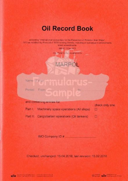 Webshop Datema Nautical Safety. Oil Record Books MARPOL
