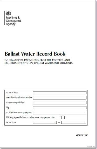 Webshop Datema Nautical Safety. MCA Ballast Water Record Log Book