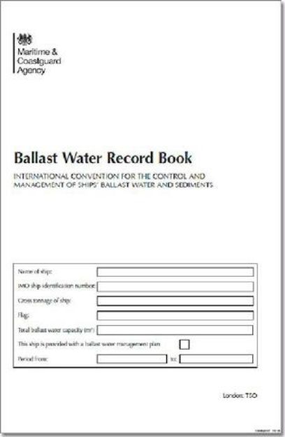Webshop Datema Nautical Safety. MCA Ballast Water Record Log Book