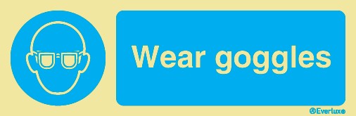 Webshop Datema Nautical Safety. Wear googles (Mandatory) - 300x100 ...