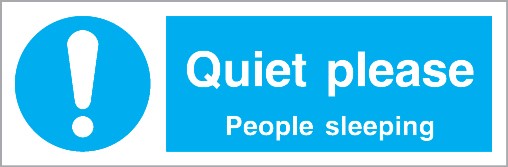 Webshop Datema. Mandatory sign; Quiet please people sleeping - 300mm x ...