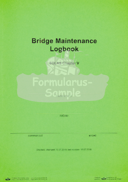 Webshop Datema Nautical Safety. Bridge Maintenance Log Book