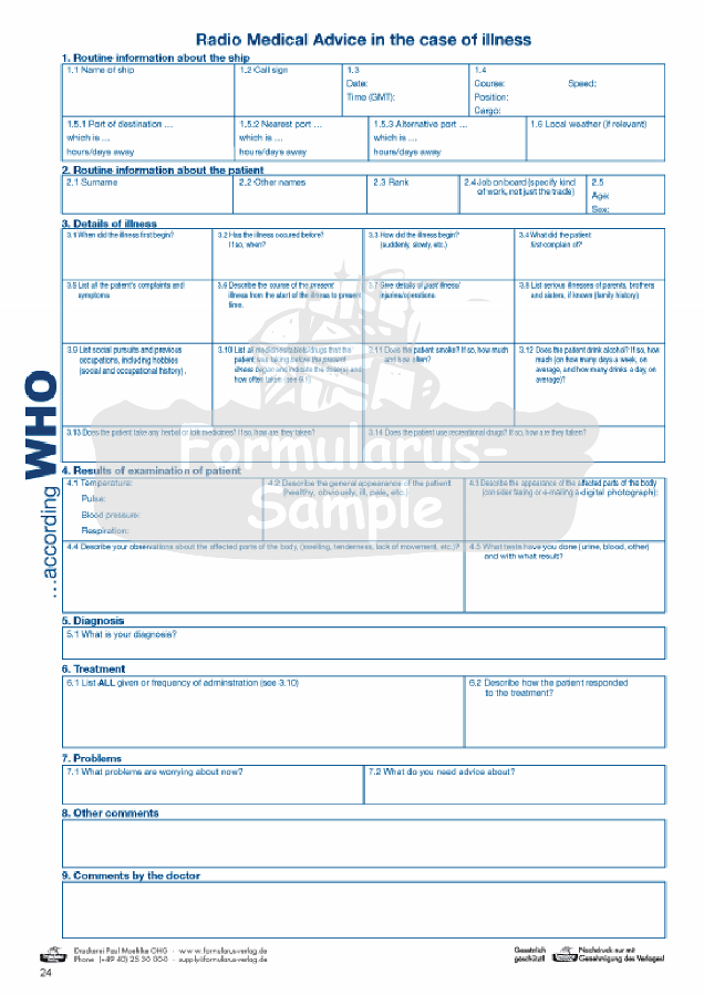 Webshop Datema Nautical Safety. Medical Log Book WHO