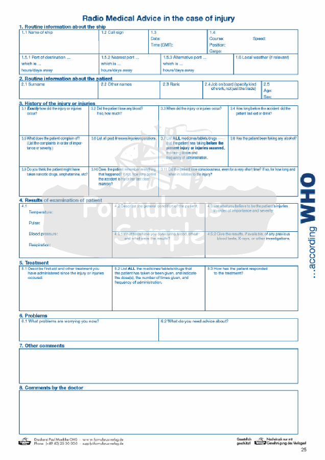 Webshop Datema Nautical Safety. Medical Log Book WHO