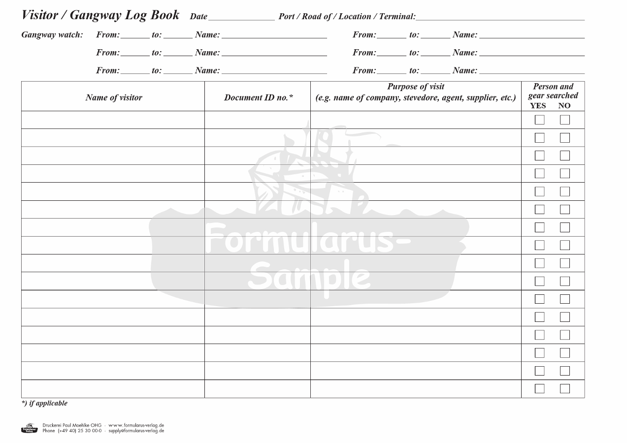 Webshop Datema Nautical Safety. Visitor Log Book
