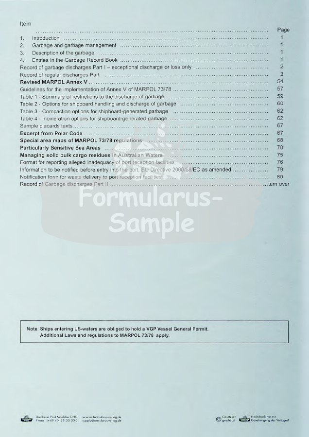 Webshop Datema Nautical Safety. Garbage Rec Book Bulk Cargo Part 1+2