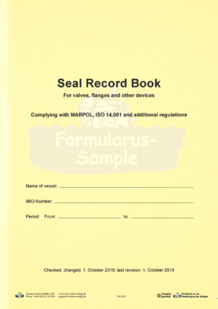 Webshop Datema Nautical Safety. Seal Record Book