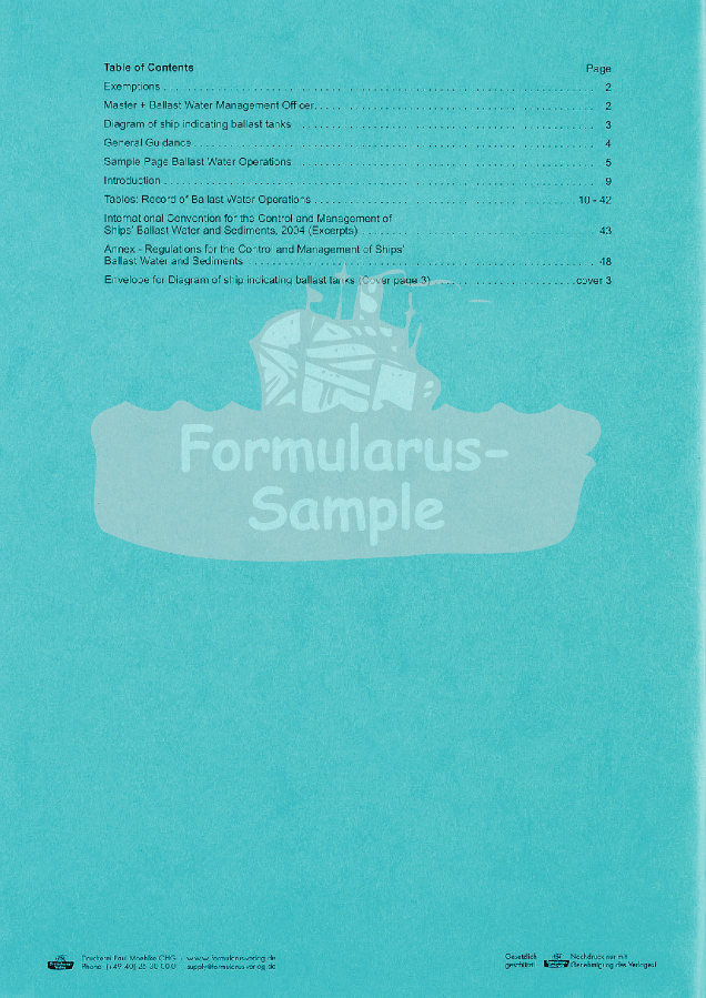 Webshop Datema Nautical Safety. Ballast Water Record Book MEPC. Res 369(80)