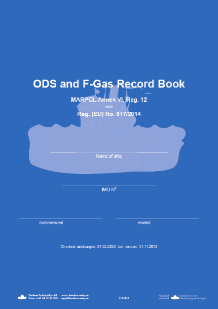 Webshop Datema Nautical Safety. ODS- and F-Gas Record Book