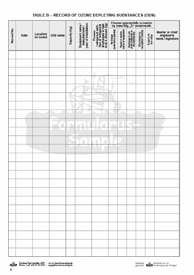 Webshop Datema Nautical Safety. ODS- and F-Gas Record Book
