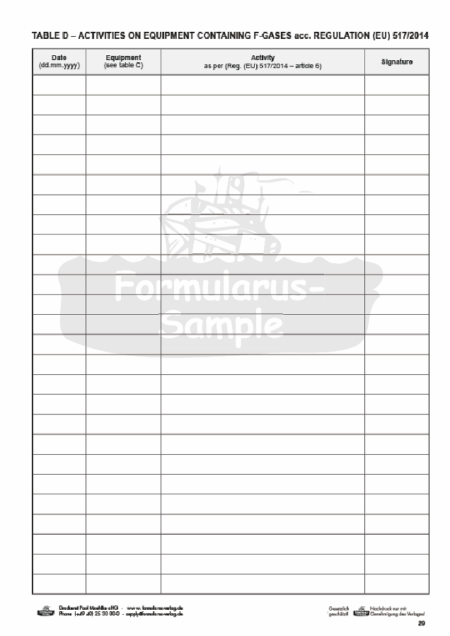 Webshop Datema Nautical Safety. ODS- and F-Gas Record Book
