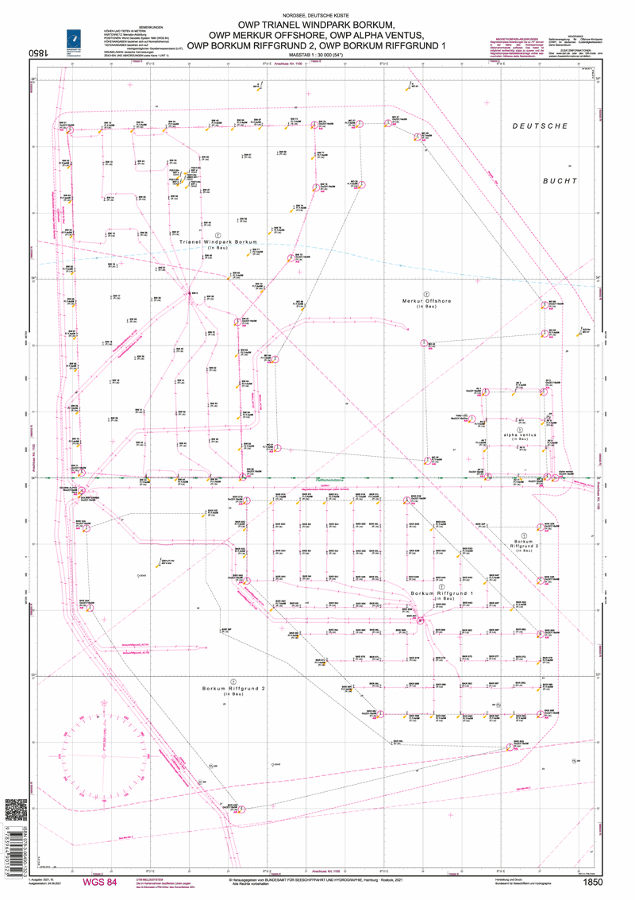 Webshop Datema Nautical Safety. German chart 1850 - OWP Trianel ...