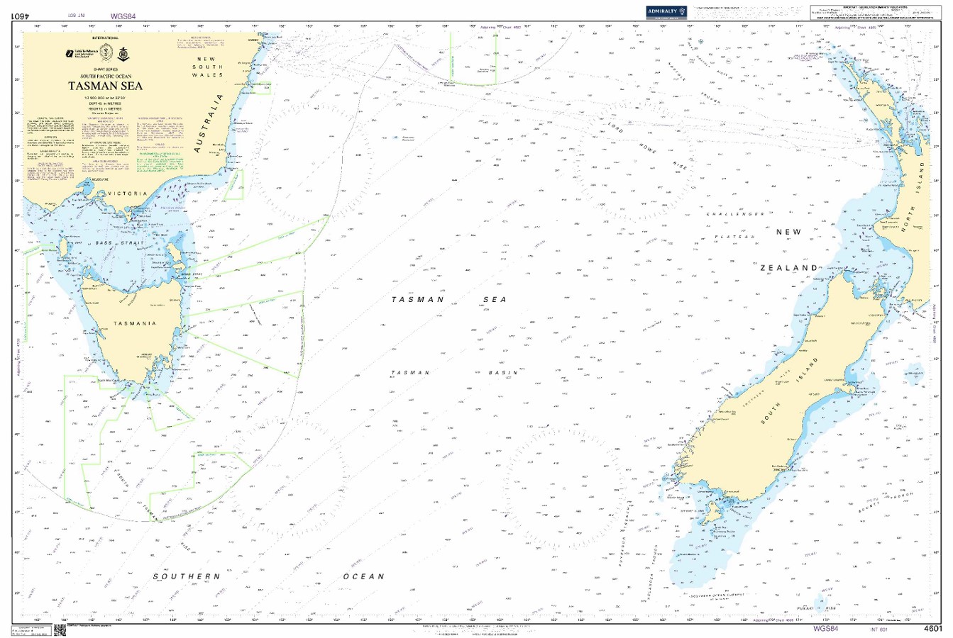 Webshop Datema Nautical Safety. BA 4601 - South Pacific Ocean - Tasman Sea