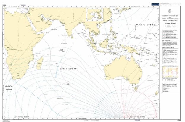 Webshop Datema Nautical Safety. BA 5385 - Magnetic Variation Indian Oc