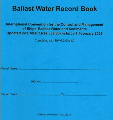 Webshop Datema Nautical Safety. Ballast Water Record Book MEPC. Res 369(80)