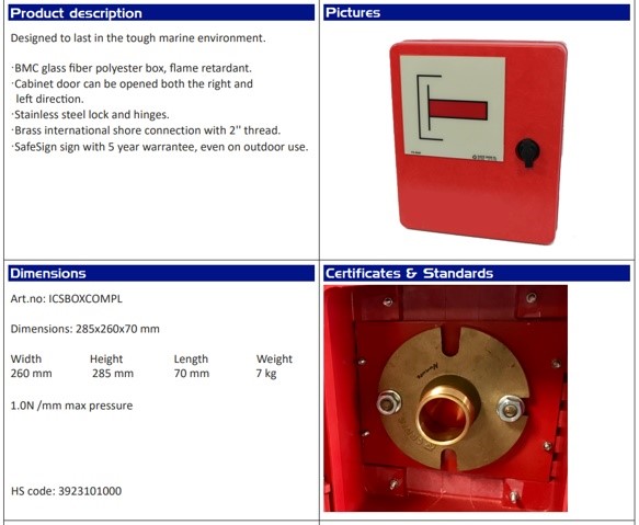 Webshop Datema Nautical Safety. Shore connection box - including ...